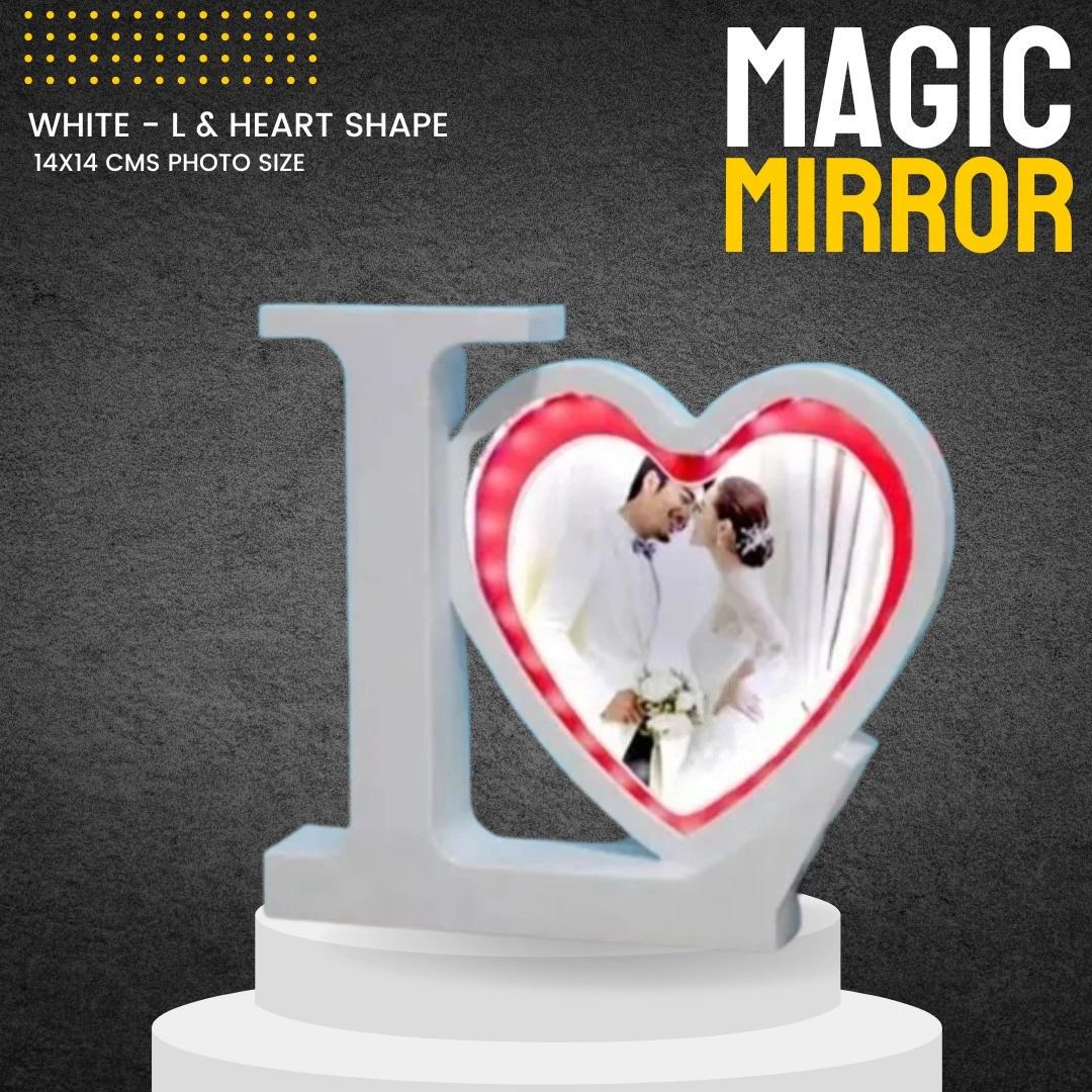 Personalized Magic Mirror LED Photo Frame | Custom Light-Up Mirror ...