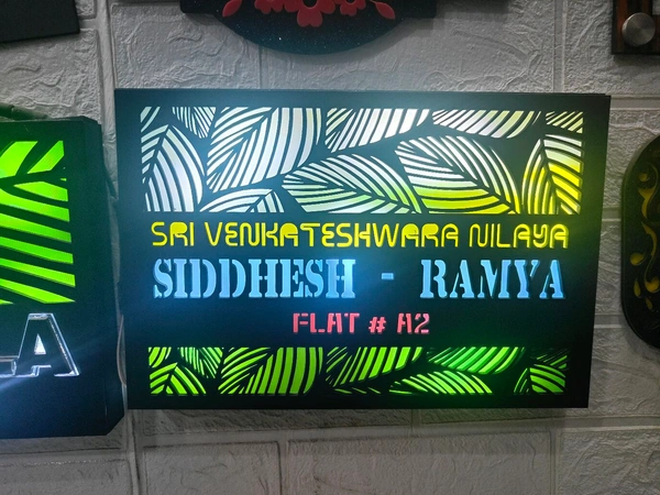 Box Type Multicolored LED Designer House Name Board
