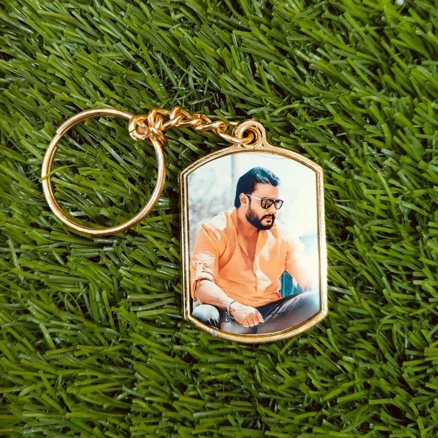 Gold Metal Keychain - Oval Rectangle Shape