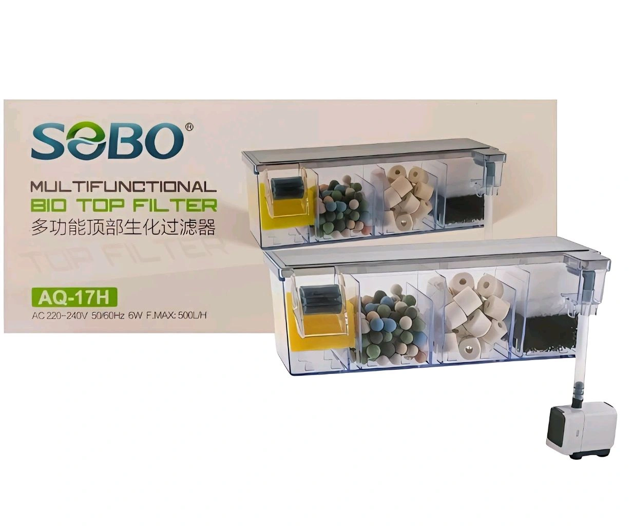 SOBO Multifunctional Bio Top Filter AQ 17H for Efficient Water Filtration