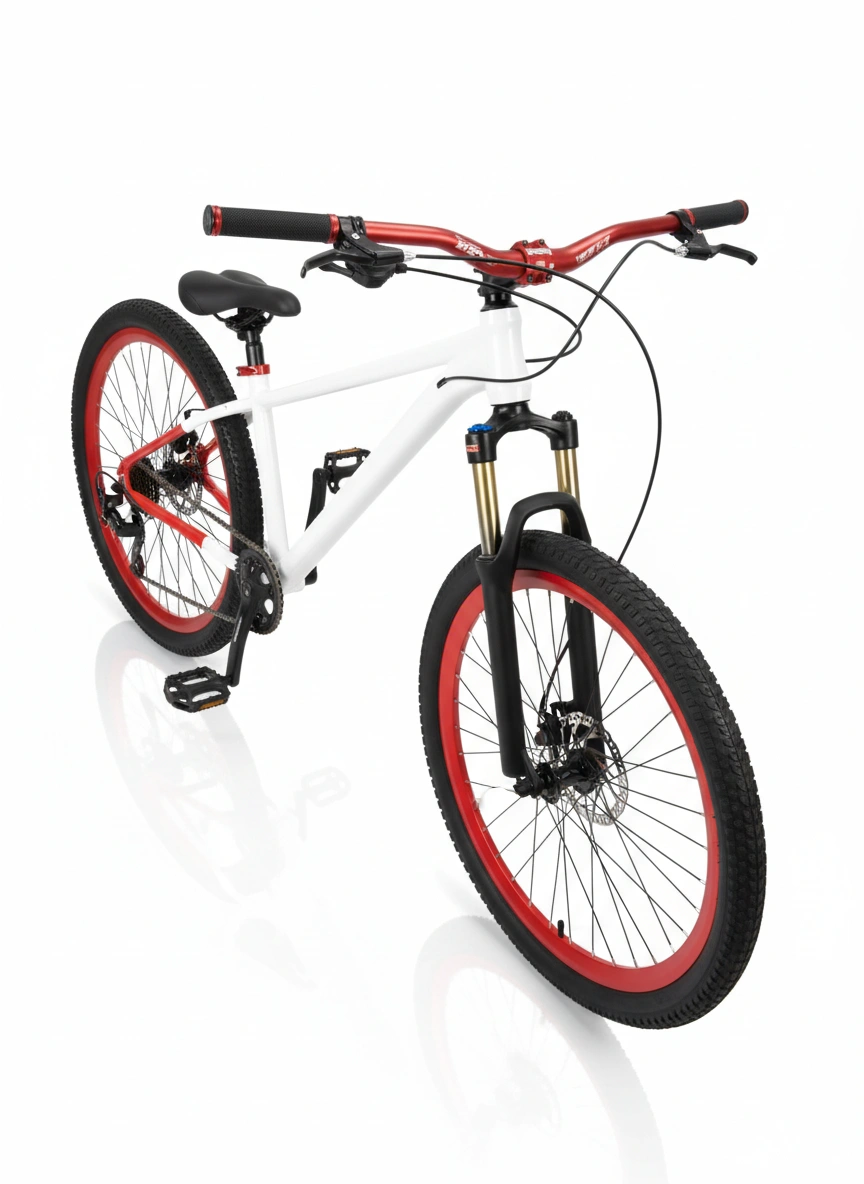 Custom Build mtb stunt cycle White and red combination with Alloy-steel ...