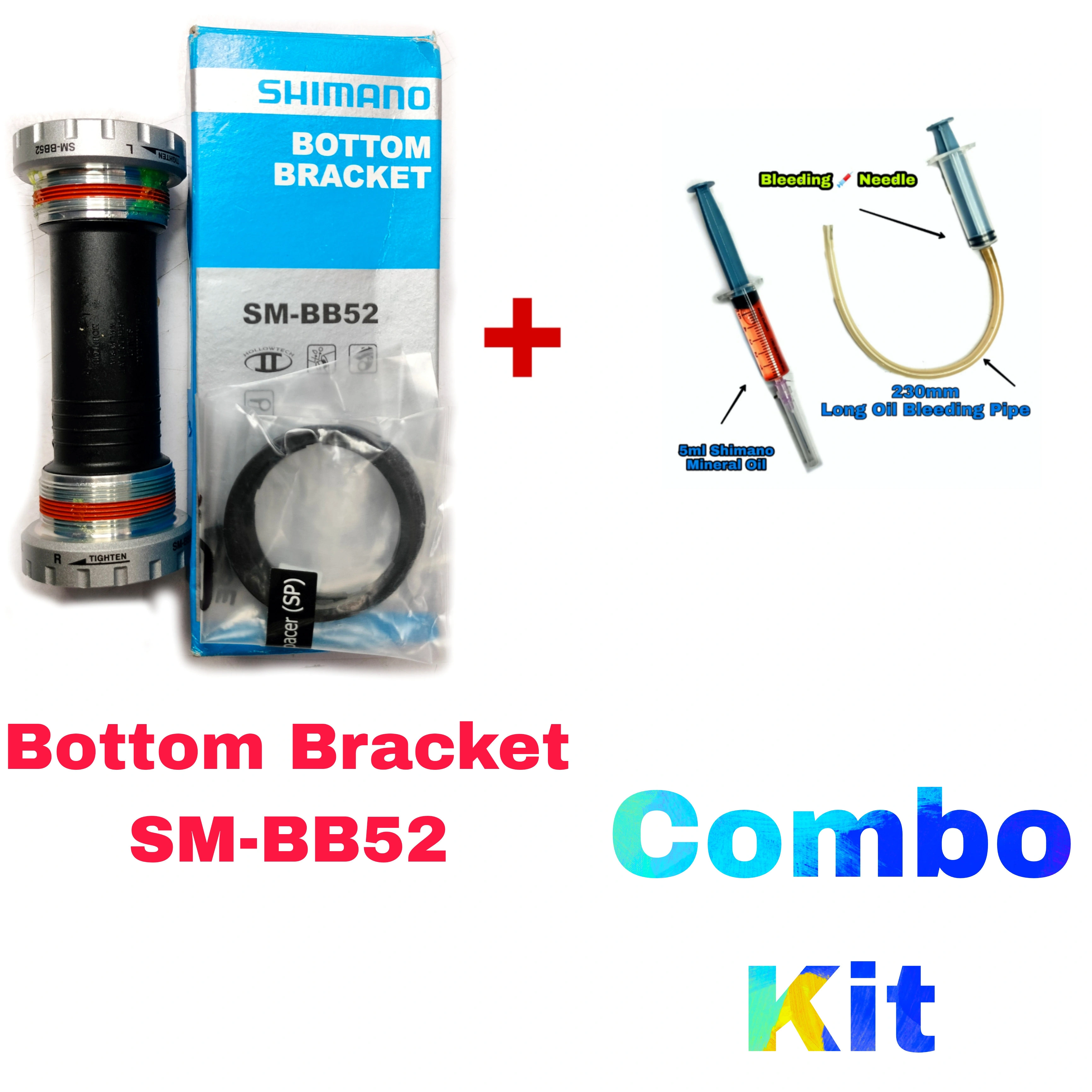 SHIMANO SM-BB52 DEORE 2-PIECE BOTTOM BRACKET COMBO KIT WITH 5ML ...